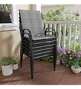 Amazon.com: PIZZELLO Patio Chairs Set of 8 - Outdoor Stackable Dining ...