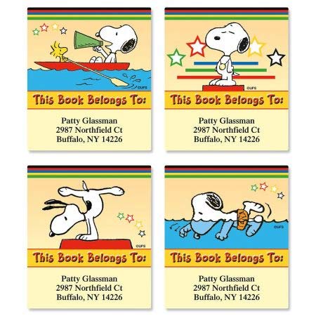 Amazon.com: Peanuts Snoopy Olympics Personalized Bookplates - Set of ...