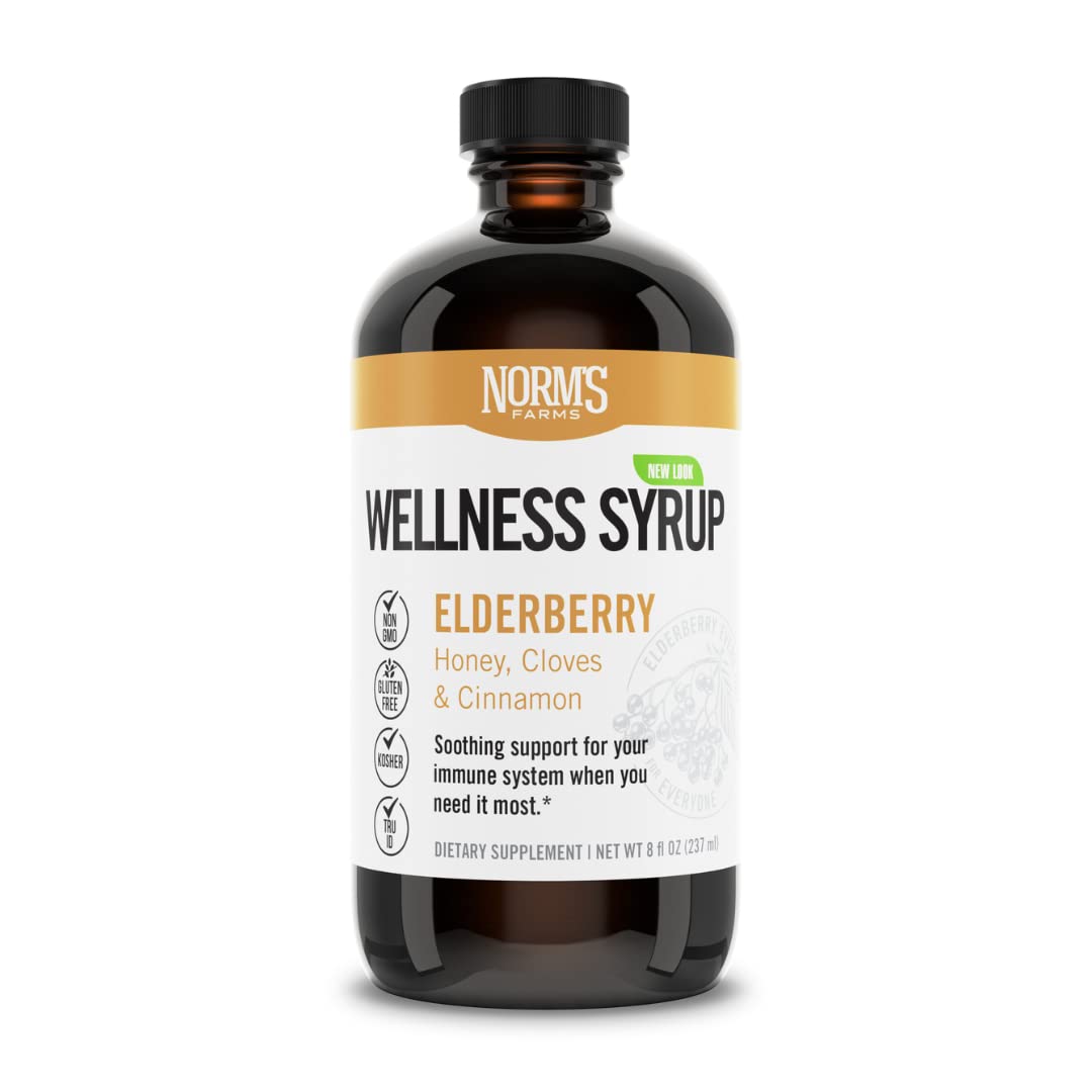Amazon.com: Norm's Farms Black Elderberry Wellness Syrup + Honey ...