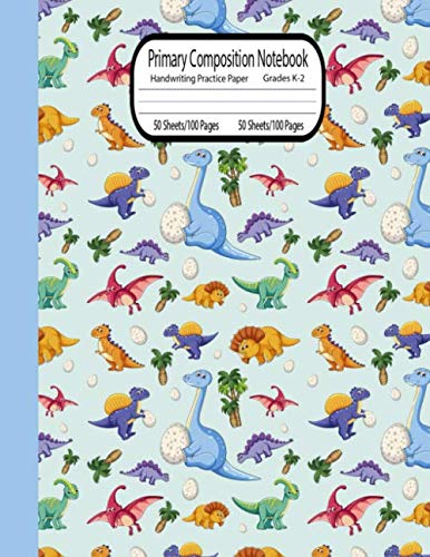 Primary Composition notebook grades k-2: Dinosaur Primary Composition ...