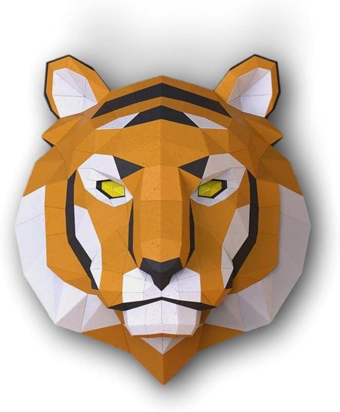 Amazon.com: Tiger head Paper Sculpture,Pre-cut DIY Papercraft Kit ...