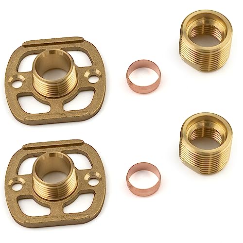 Xcel Home Brass Shower Fixing Kit Plates (Pair) with 3/4 Connections ...