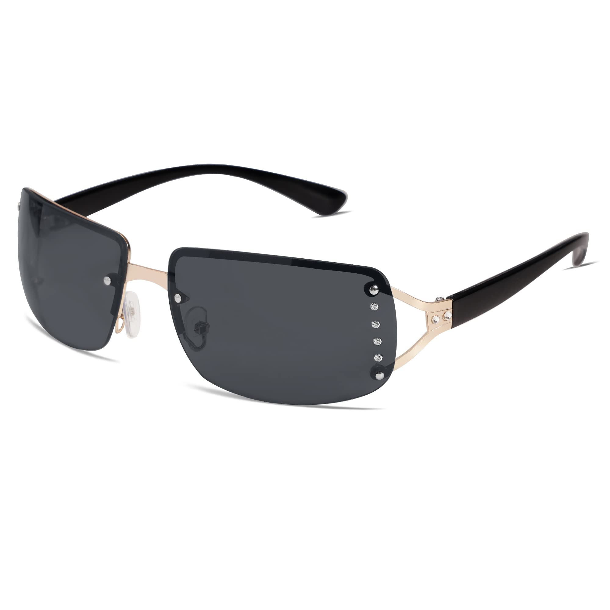 Snapklik.com : Rimless Frameless Rectangular Sunglasses For Women ...