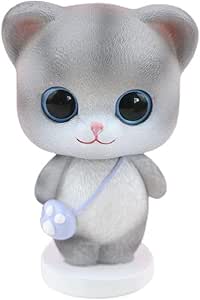 Amazon.com: Pwenjofy Resin Bobbing Head Cat Figurines Cute Bobblehead ...