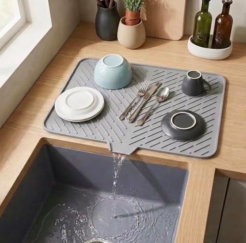 Buy R-BANCE Medium Silicone Dish Drying Mat for Kitchen - Built-in ...