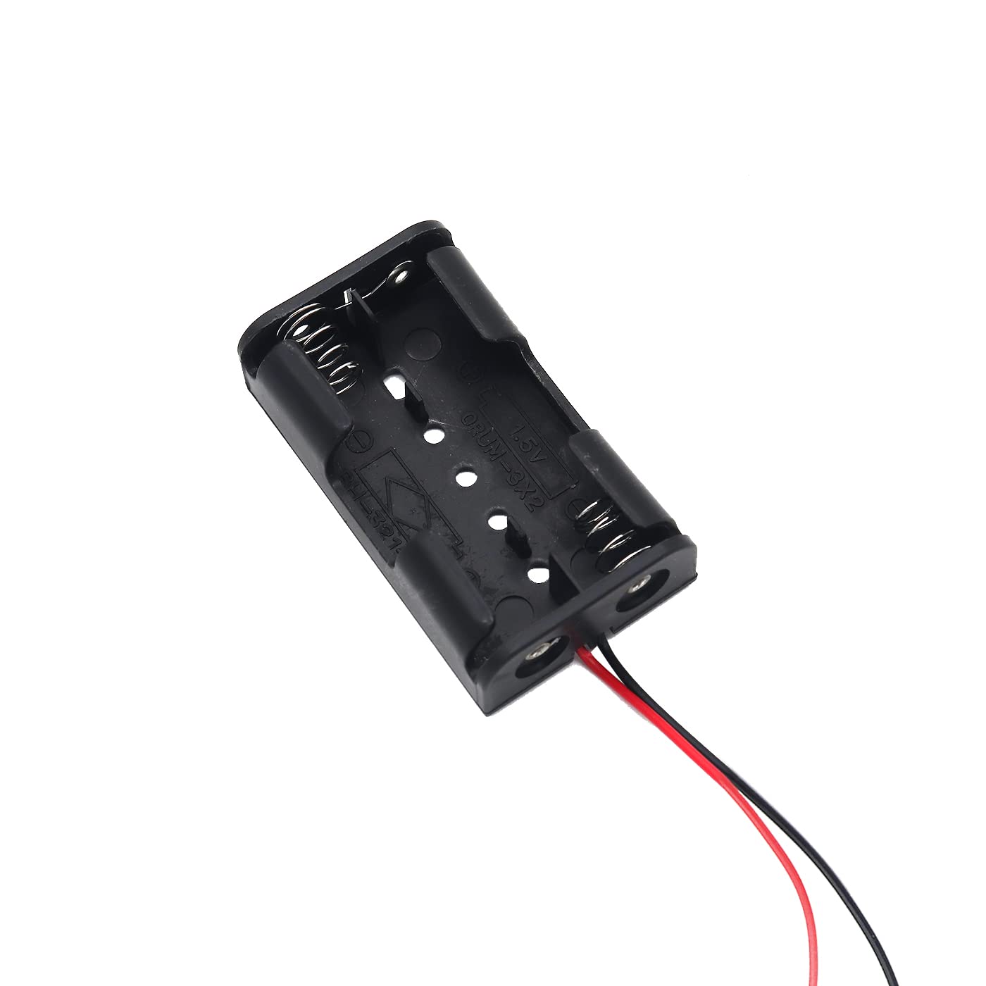 Electronic Spices AA 2 Cell Battery Holder Hard Plastic Case With Wire ...