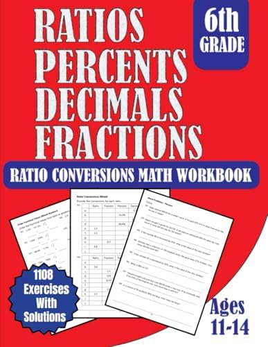 6th Grade Ratio Conversions Math Workbook Ages 11-14: Ratios, Percents ...