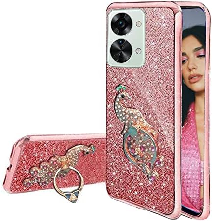 KC Back Cover for Oneplus Nord 2T 5G, Glitter Ring Holder Diamond Stand ...