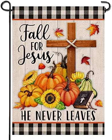 Amazon.com : Balgardekor Fall for Jesus Garden Flag Thanksgiving ...