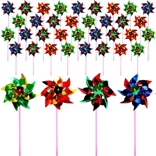 Amazon.com: Foilswirl 160 Pcs Colorful Pinwheels 8 Mixed Colors Plastic ...