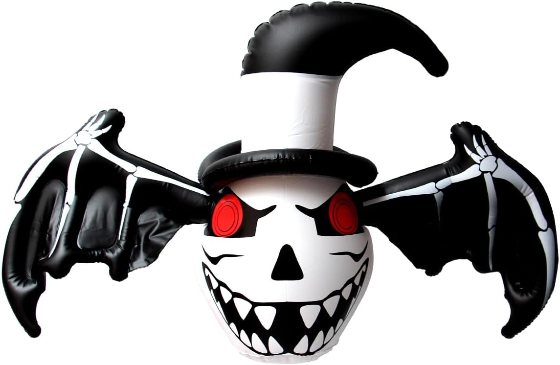 Amazon.com: Baiao 4FT Halloween Inflatable Bat with Black Wings, Blow ...