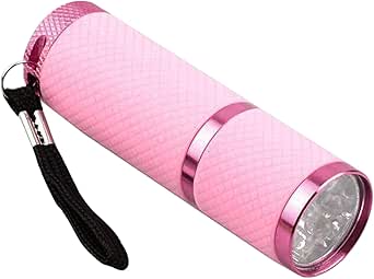 Koeydxst Outdoor Mini Pink Rubber Coated 9-LED Flashlight Torch ...
