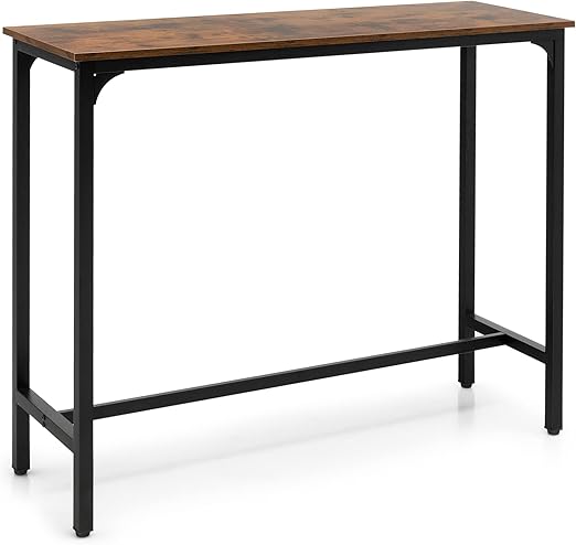 COSTWAY Rectangular Bar Table, 120cm Counter Breakfast Dining High ...