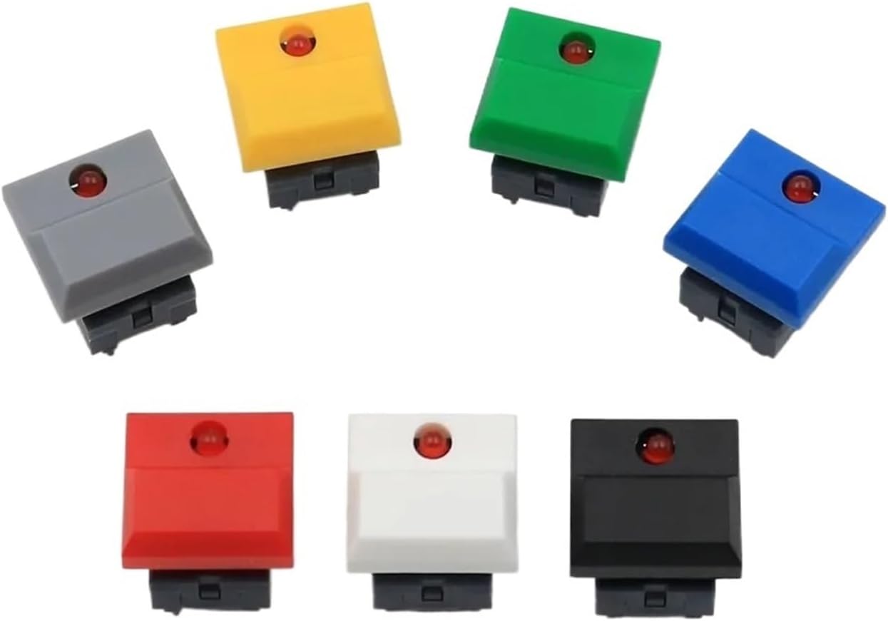 10-Pack PB86-B1 Big Hat Red LED 6-pin Momentary SPDT Square Push Button ...