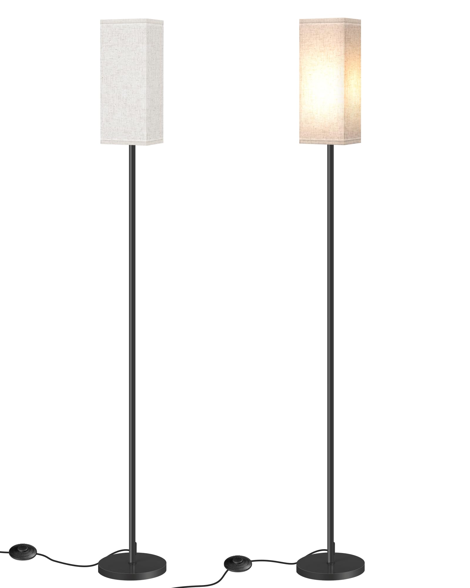 GOEBLESON 2 Pack Floor Lamp, Pole Lamp with Foot Switch, Modern ...