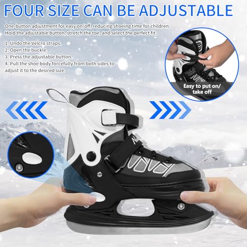Snapklik.com : Nattork Ice Skates For Kids, Black For Big Kids ...