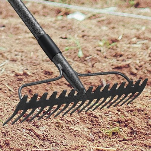 Amazon.com : Bow Rake, Heavy Duty Garden Rake with Back-Saving Handle ...