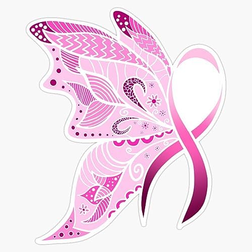 Amazon.com: We Wear Pink Breast Cancer Awareness Pink Butterfly Sticker ...