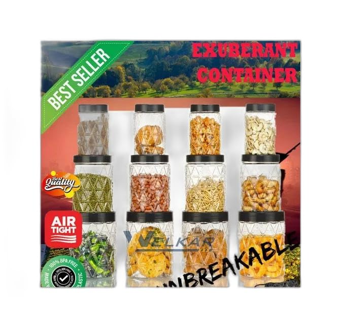 Buy Plastic Containers Store Jars Cylindrical Grocery Canister Twister ...