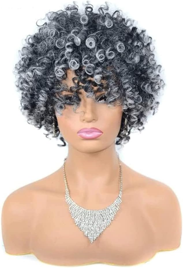 Amazon.com: VNABO Synthetic Hair African Wigs Curly Wigs Mixed Color ...