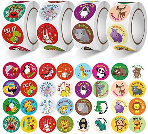 2000 Pcs Motivational Reward Stickers for Students - 4 Rolls Classroom ...