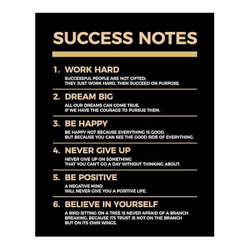 Amazon.com: Success Notes - Motivational Wall Art Print, Inspirational ...