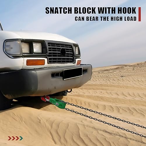 Snapklik.com : Snatch Block w/Hook 4 Ton 4-1/2 Sheave 1/2 Inch Wire ...