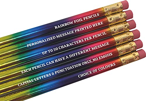 Personalised Pencils - Choice of Colours and Quantities (30 Pencils ...