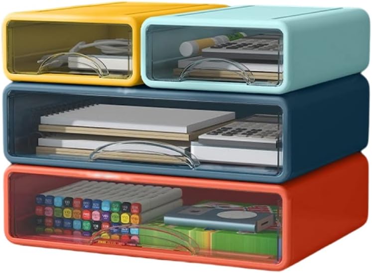 Amazon.com: Stackable Office Storage Box with Drawers｜Office Desk ...