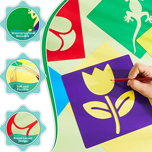 Snapklik.com : 24 Pieces Stencils For Kids 8 Inches Drawing Stencils ...
