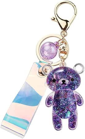 KUPOOL Acrylic Starry Bear Keychain Cute Trendy Bear Key Ring/Pendant ...