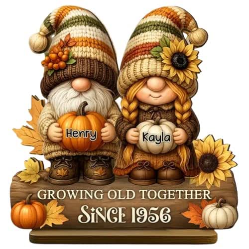 Amazon.com: Couple Growing Old Together Personalized Standing Wooden ...
