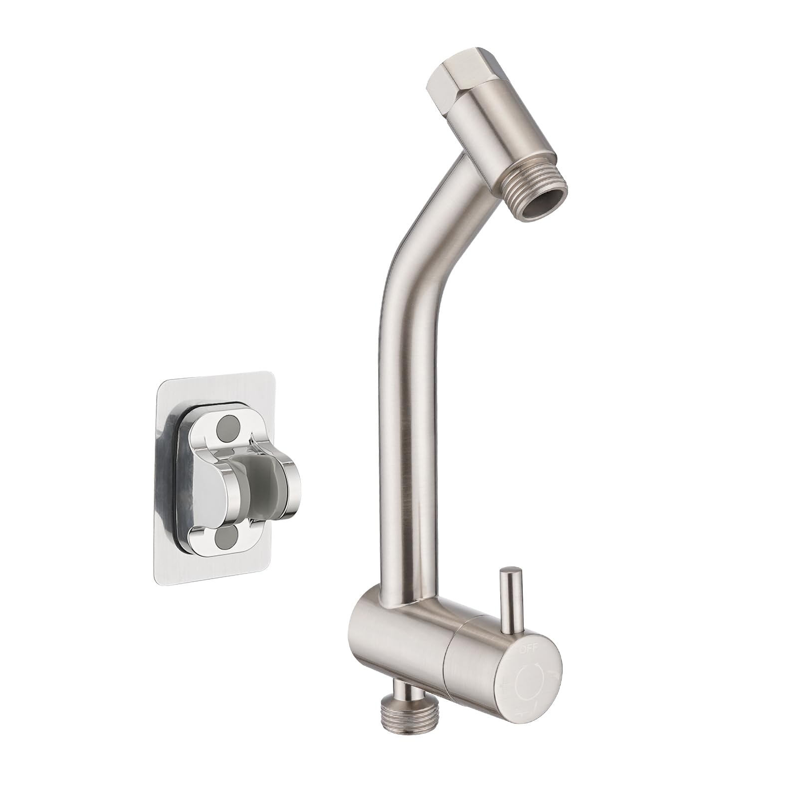 PDPBath Brass Shower Arm Diverter with Adhesive Handheld Holder for ...