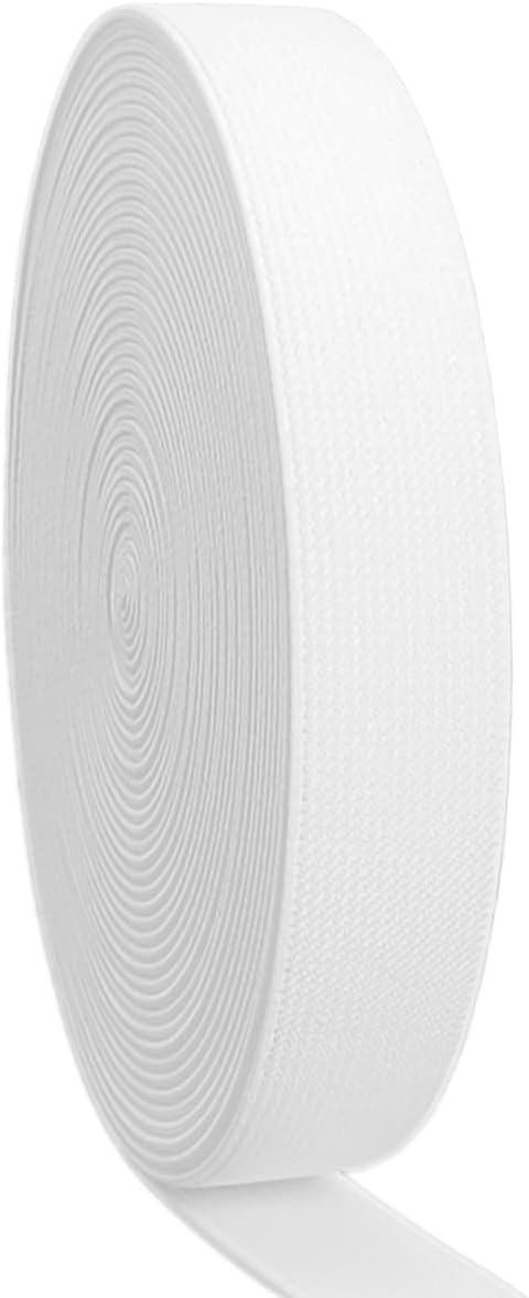Amazon.com: White Knit Elastic Band 1-inch 10 Yards 25mm Double-Side ...