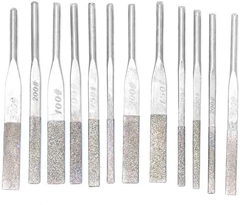 12pcs 3mm Shank Taper Machine Diamond Files Diamond Needle File ...