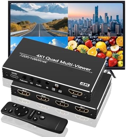 4 in 1 Out Multiviewer – 11x6x1cm Portable Screen Switcher, Aluminum ...