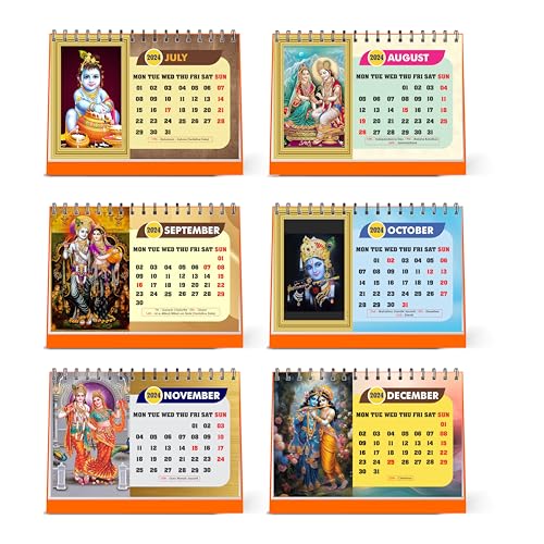 ESCAPER Lord Krishna Desk & Office Table Calendar 2024 Hindu God Radha ...