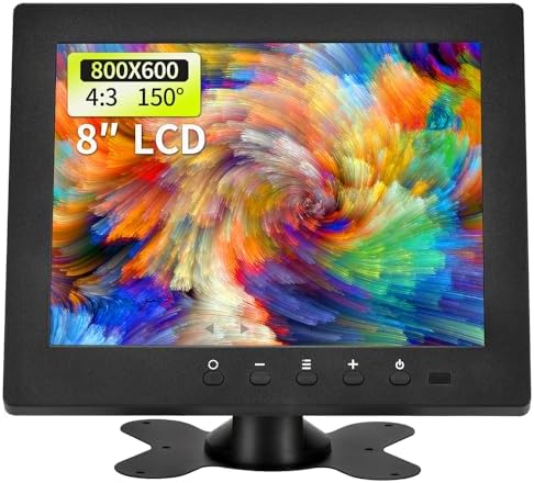 Amazon.com: JINSWY 8" Mini Security Monitor, Portable 1280x720 Metal ...