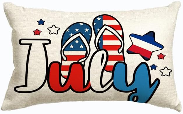 Amazon.com: LAHL 4th of July Independence Day Pillow Cover,July The ...