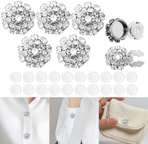 Amazon.com: 5 Sets Rhinestone Buttons Covers for Women Gifts Sparkling ...