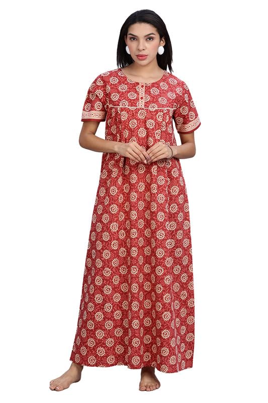 Buy Naidu Hall Nighty for Women Cotton Nighty for Women Front Open ...