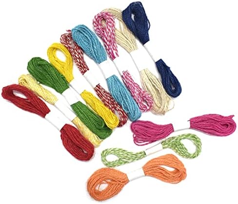 Asian Hobby Crafts Jute Thread Twine Cord Set of 12: Multi-Color (Thick ...