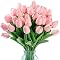 Amazon.com: Sggvecsy 15 Pcs Fake Tulips Artificial Flowers Real Touch ...