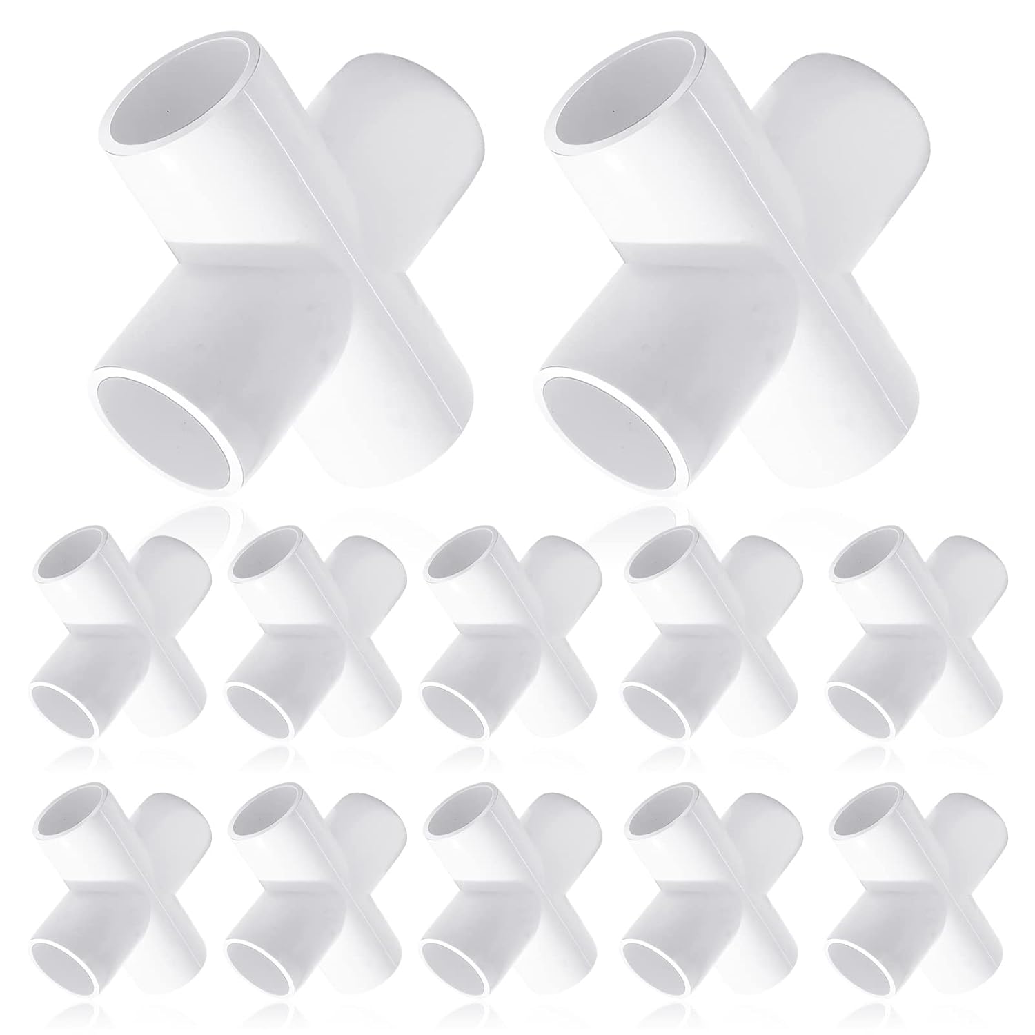 3/4" 4 Way Cross PVC Fittings-12 Packs,4 Way Elbow PVC Fittings ...