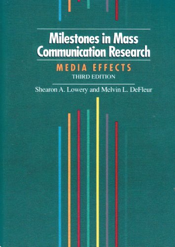 Milestones in Mass Communication Research (3rd Edition) by Shearon A ...