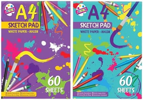 Silvine A4 Wirebound Sketch Pad - 40 sheets of 100gsm Smooth White ...