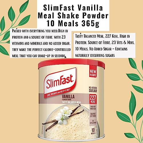 Meal Replacement SlimFast Vanilla Meal Shake Powder 10 Servings 365g ...