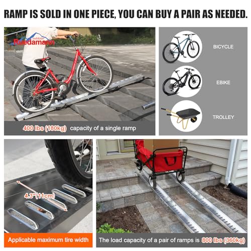 Snapklik.com : 75L X 6.5 W Aluminum Loading Ramp, 400 Lbs Capacity ...