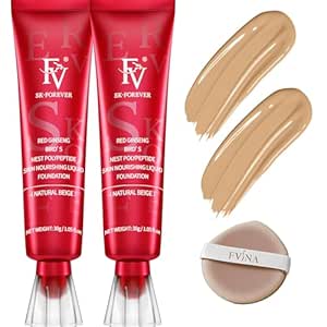 Amazon.com : FV 2 Pack Waterproof Foundation, Lightweight & Medium Coverage Foundation with ...