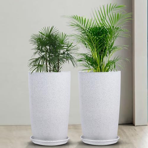 Kuber Industries Pack of 2 Flower Pot with Plate | 18 Inch ...